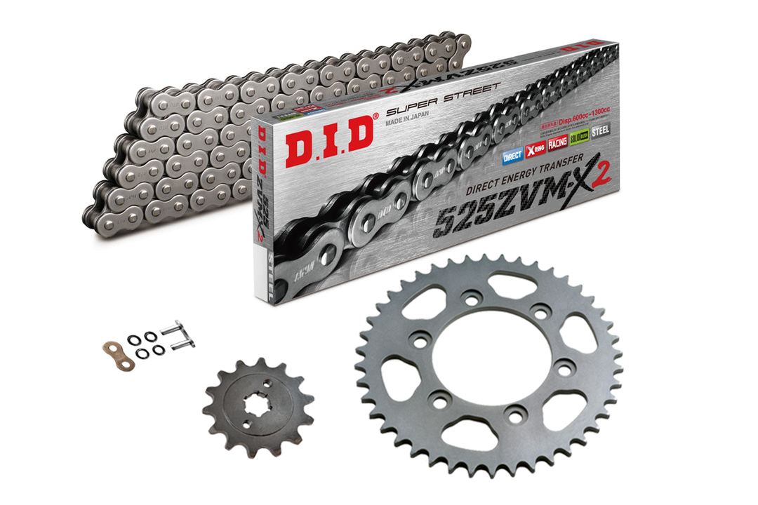 DID Kettensatz mit 525ZVM-X2 Kette, Farbe standard, für Yamaha YZF-R6, Typ RJ11 / RJ15 ...