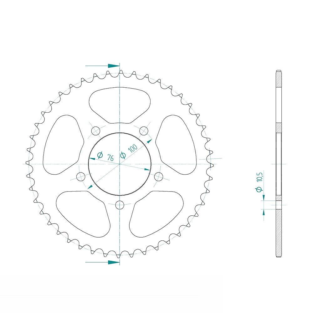 EK-Chain Kettensatz 525DEX für Benelli BN600i Modelljahr 2016-2017 | 23-196-417-DEX