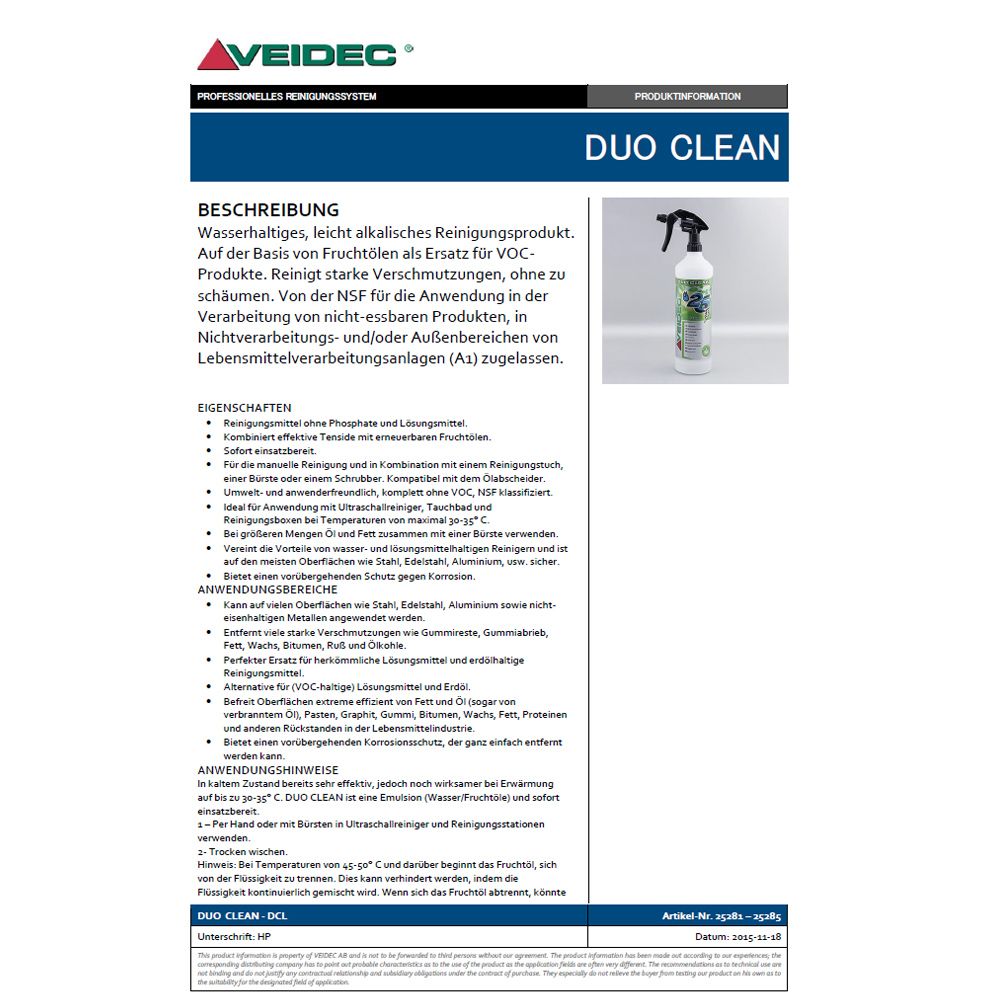 VEIDEC - Reiniger "Duo Clean 17" | VD-25281